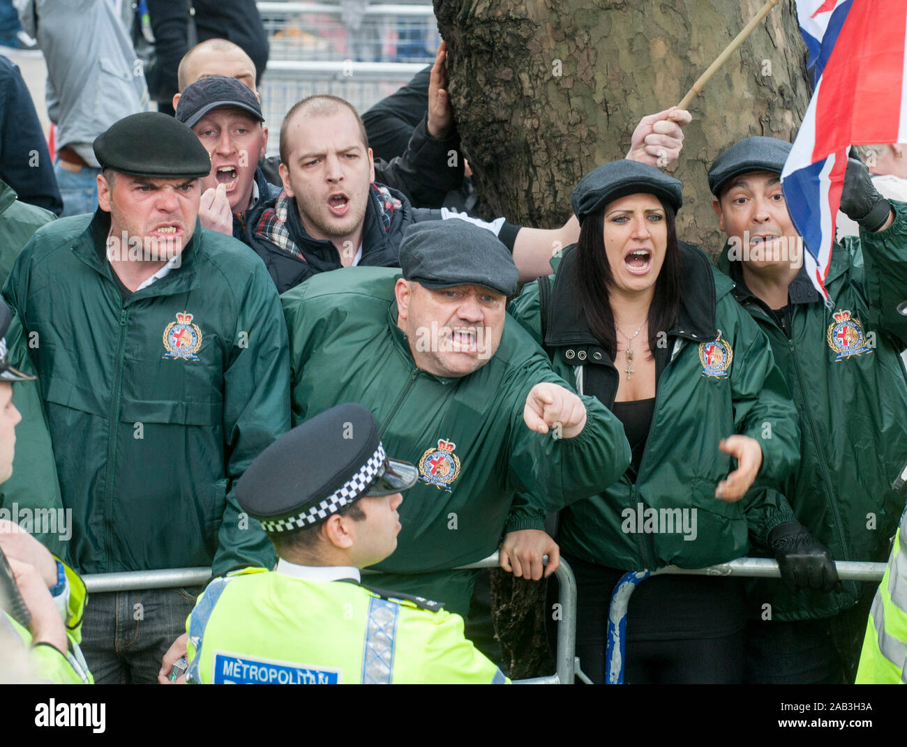 White defence league rally hi-res stock photography and images - Alamy