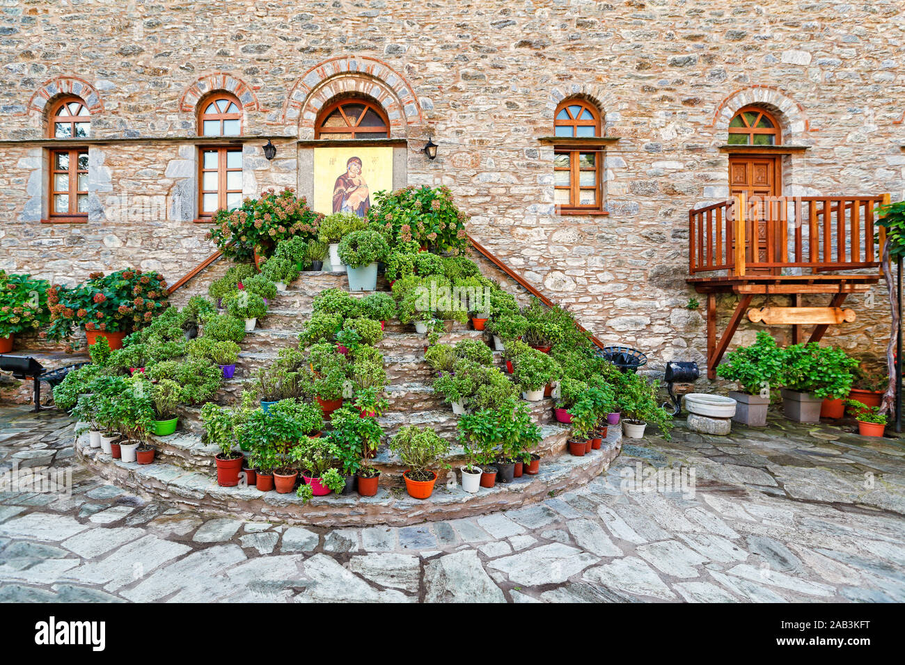 The Monastery of Evagelistria in Skiathos island, Greece Stock Photo ...