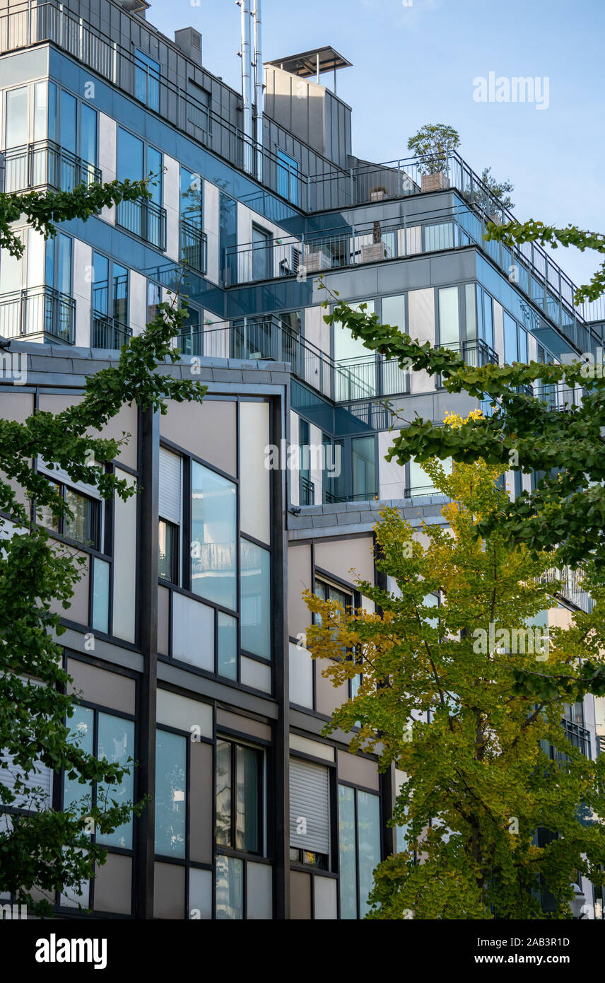 Modern European building. Suburb of Paris, France. Abstract ...