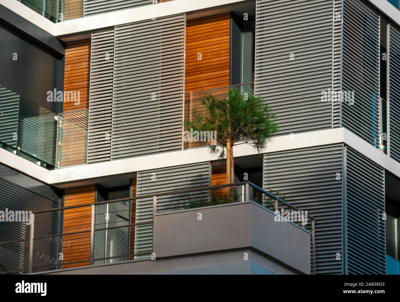 Modern European building. Suburb of Paris, France. Abstract ...