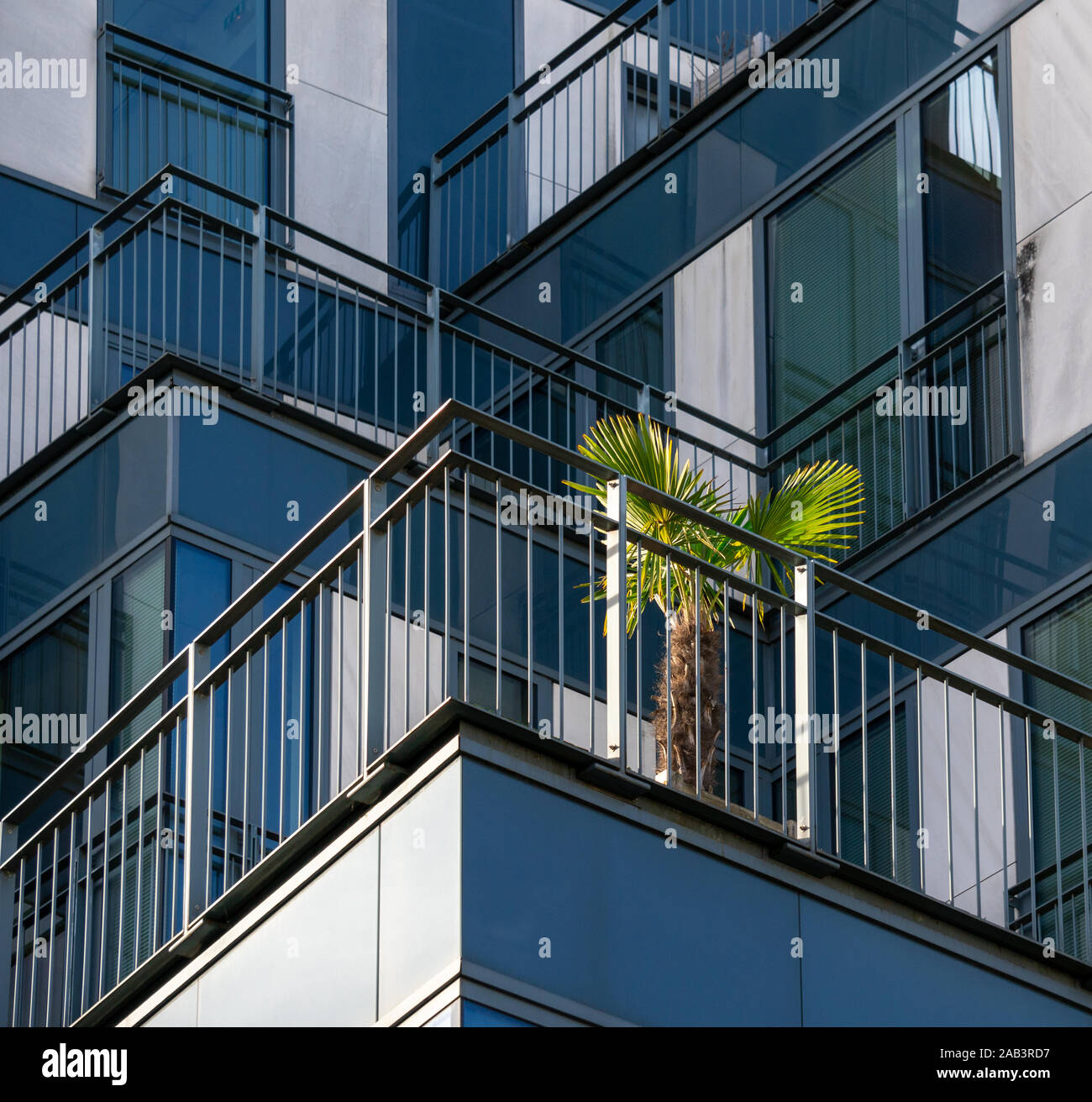 Modern European building. Suburb of Paris, France. Abstract ...