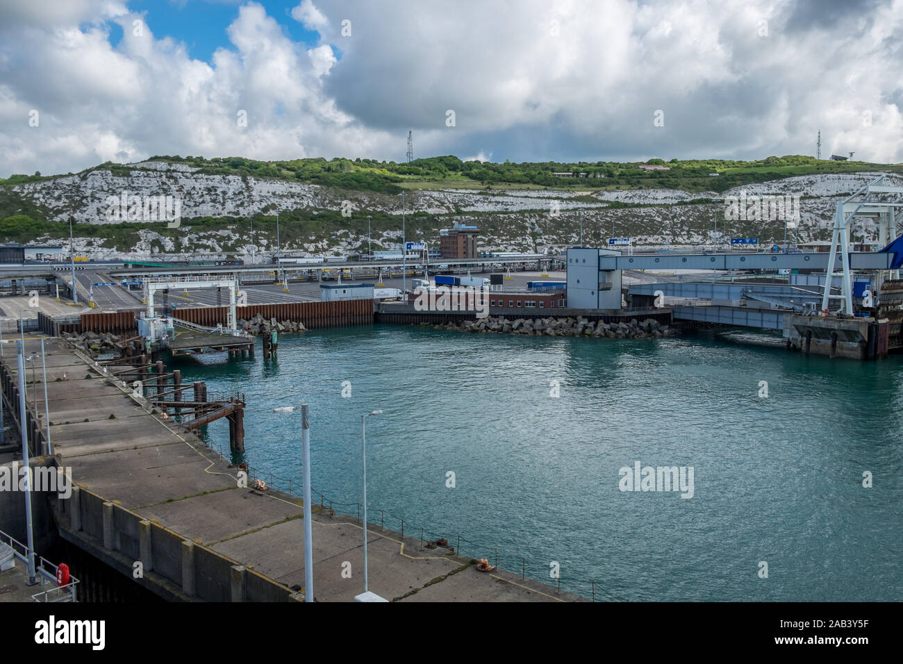 Dover to Calais ferry leaving Dover with the white cliffs in the ...