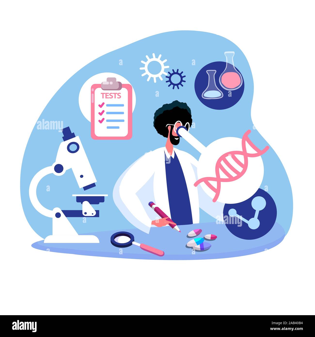 Microscope medical laboratory Stock Vector Images - Alamy
