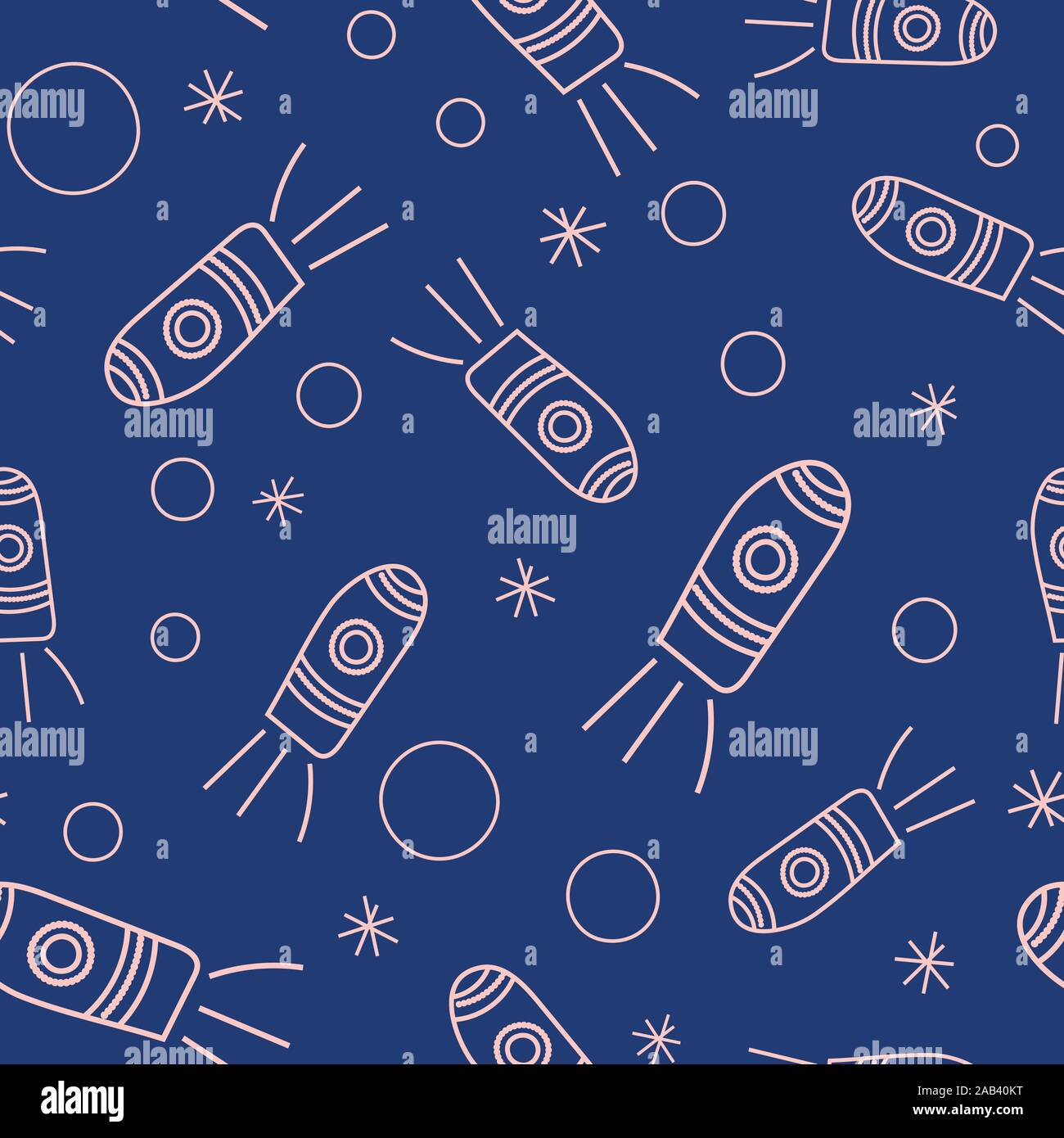 seamless vector simple doodle pattern with rockets, planets and stars ...