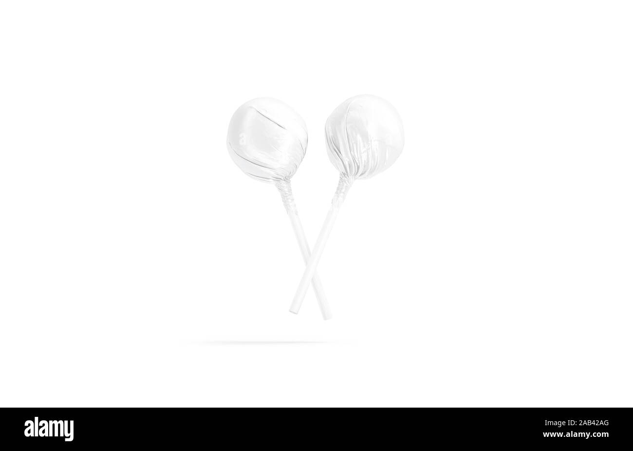 Blank two white lollipop wrapper mock up, no gravity Stock Photo - Alamy