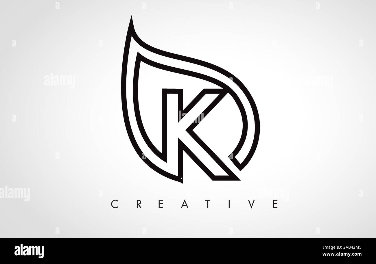 K logo leaf Stock Vector Images - Alamy