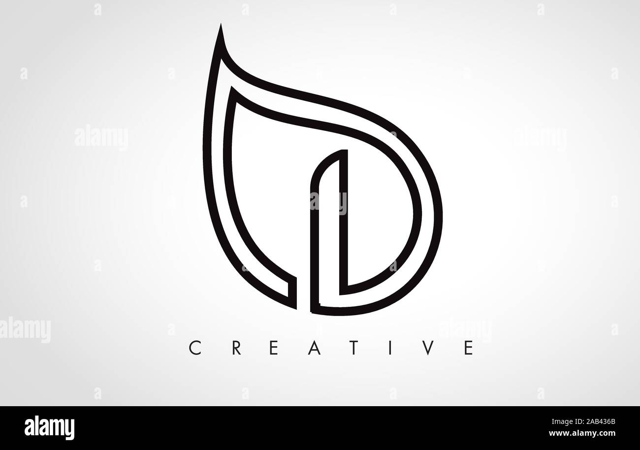 I Leaf Logo Letter Design with Leaf Outline Vector Illustration Stock ...