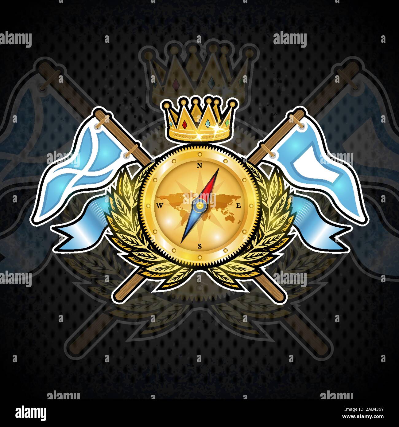 Golden crown flags Stock Vector Images - Alamy