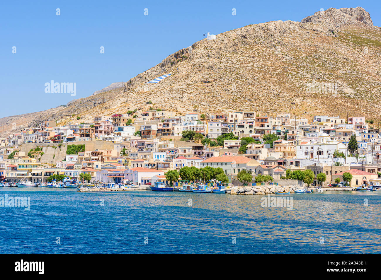 Town of Pothia on the Dodecanese island of Kalymnos, Greece Stock Photo ...