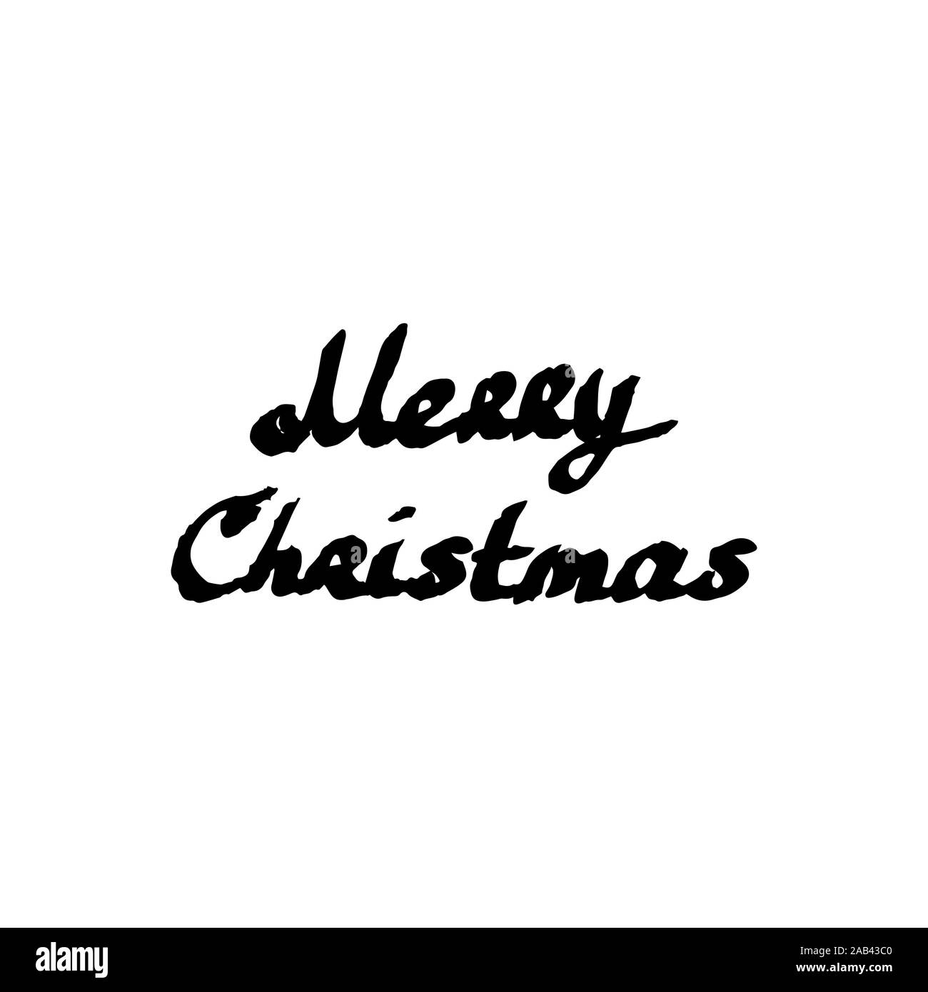 Lettering Ink Pen letters Merry Christmas. Hand draw sketch. Vector ...