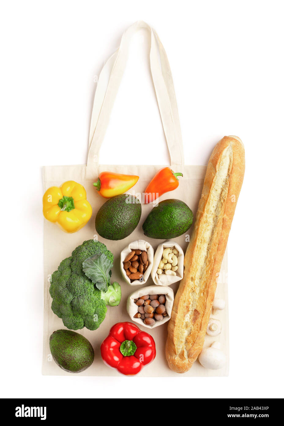 Shopping bag food products Cut Out Stock Images & Pictures - Alamy