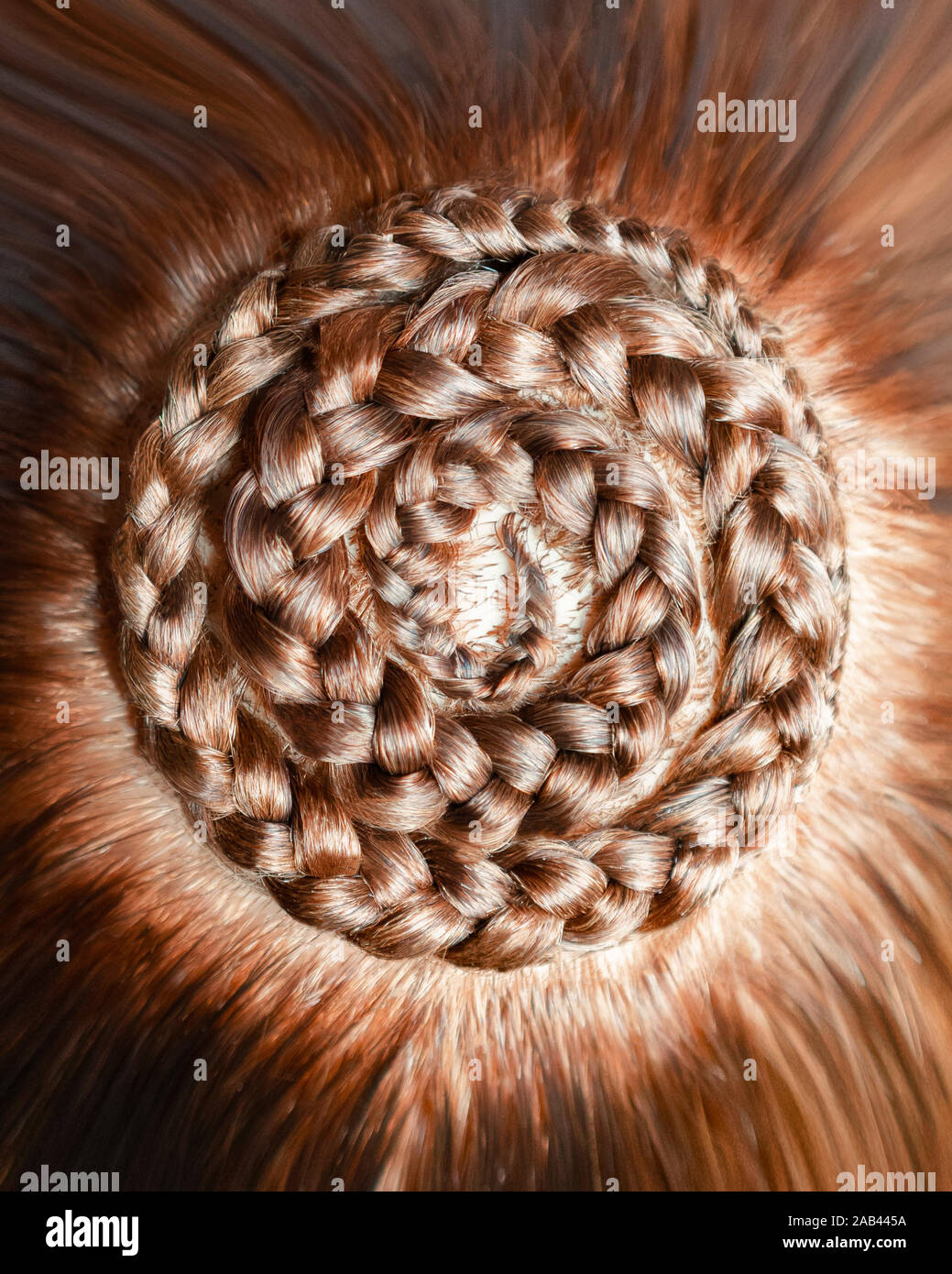 drawings made of hair, braids texture, close-up background of hair ...