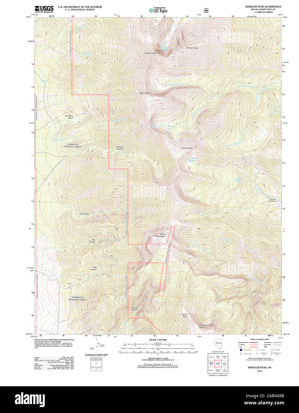 Map of wheeler peak hi-res stock photography and images - Alamy