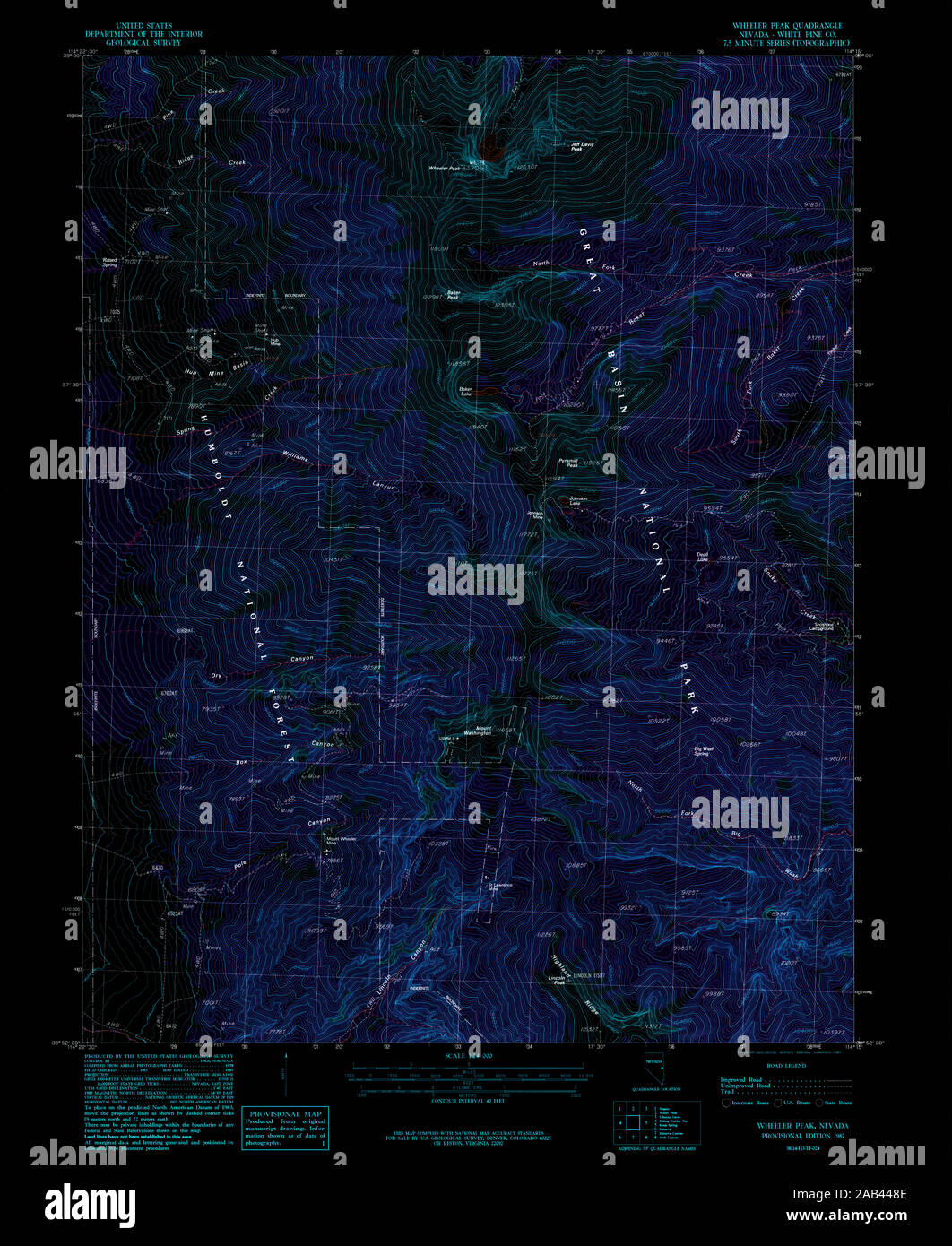 Map of wheeler peak hi-res stock photography and images - Alamy
