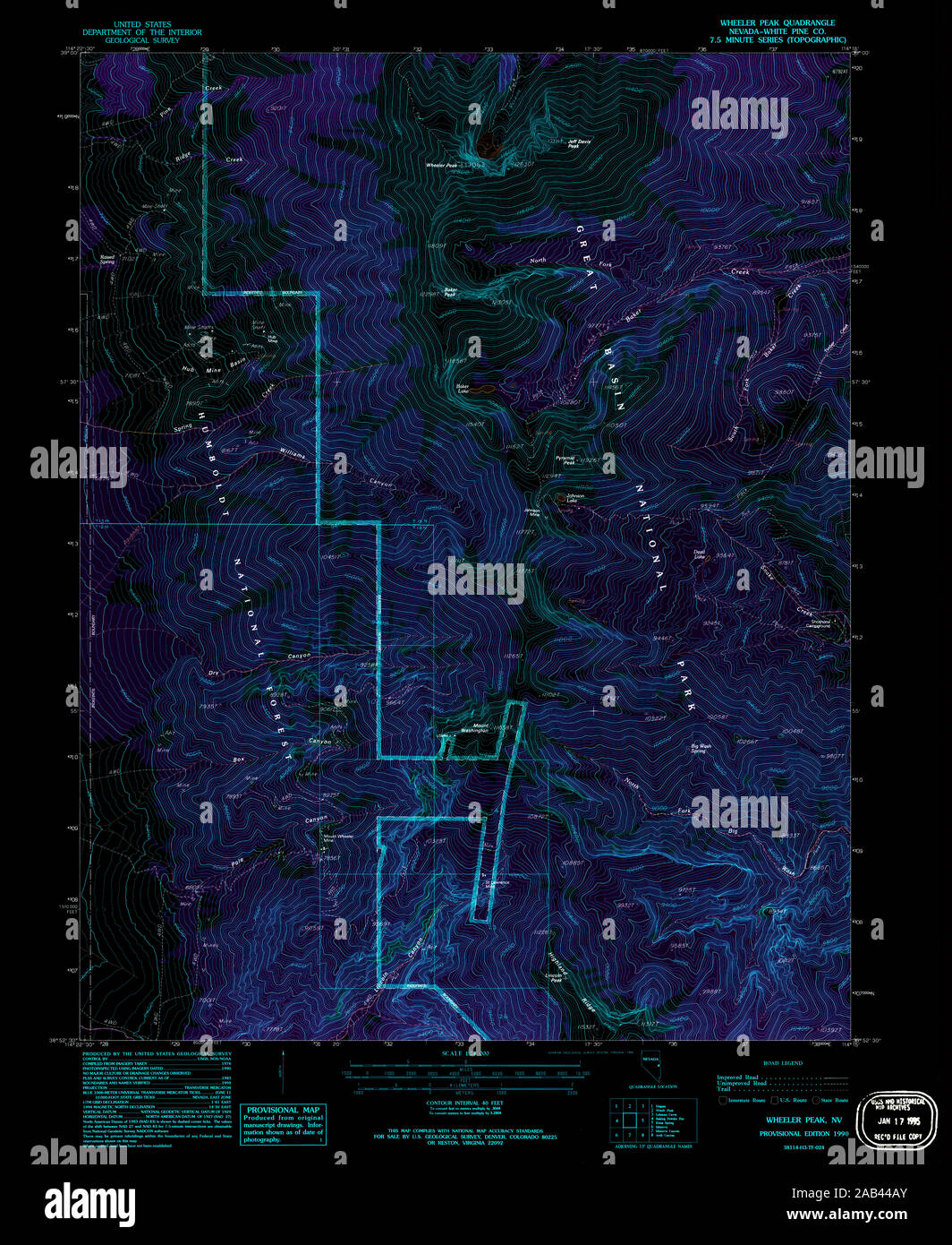 Map of wheeler peak hi-res stock photography and images - Alamy