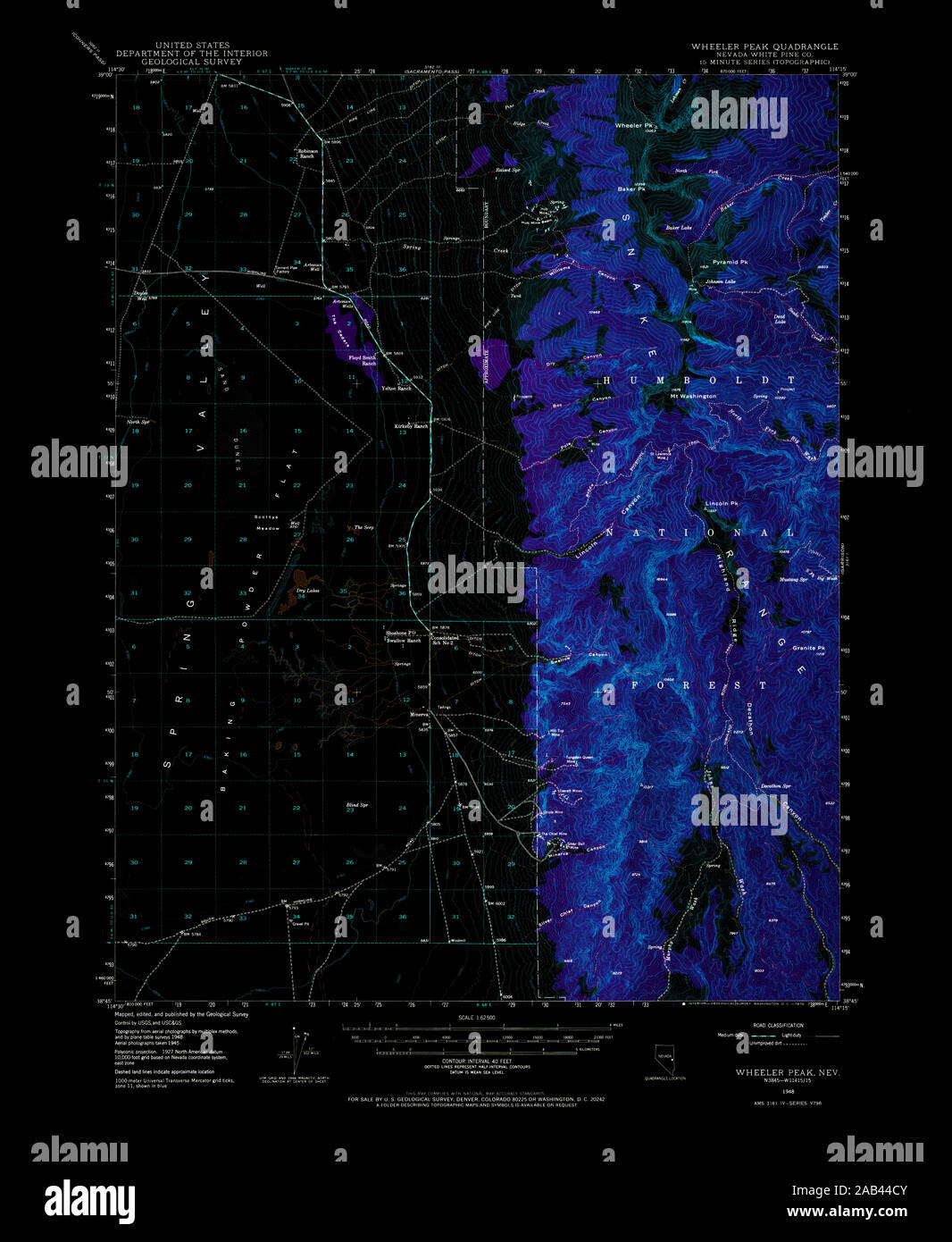 Map of wheeler peak hi-res stock photography and images - Alamy