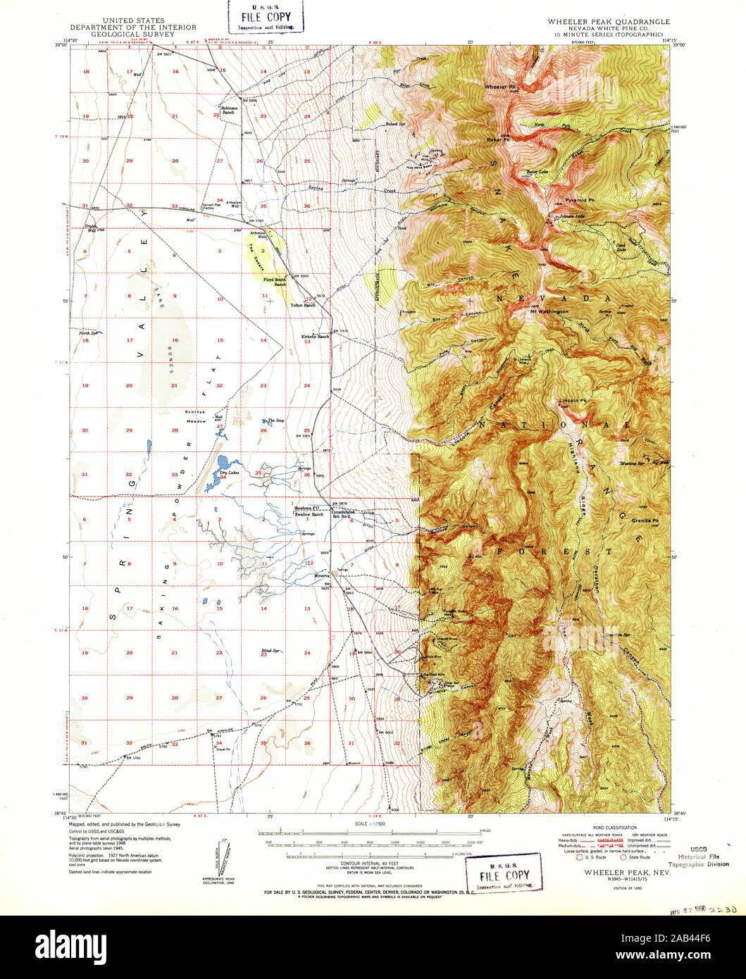 Map of wheeler peak hi-res stock photography and images - Alamy
