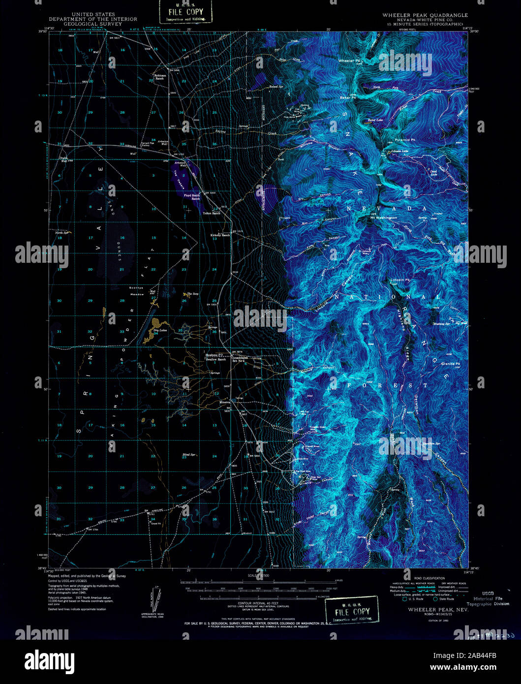 Map of wheeler peak hi-res stock photography and images - Alamy