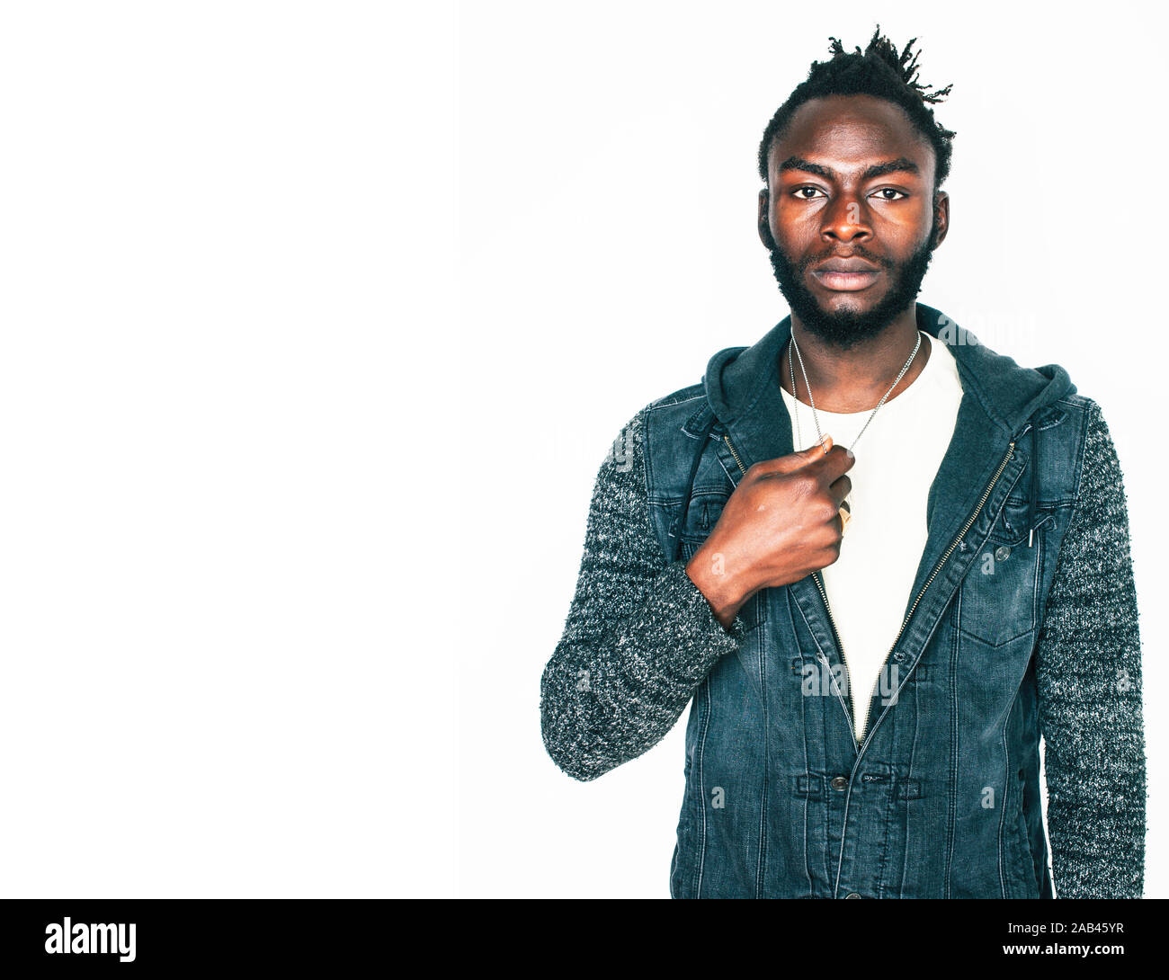 young handsome afro american man gesturing emotional posing isolated on ...