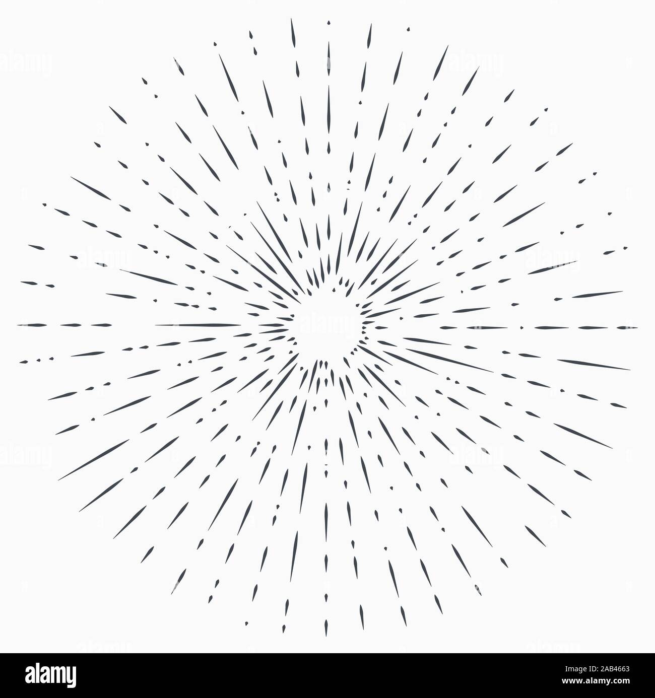 Sun burst, star burst sunshine. Radiating from the center of thin beams ...
