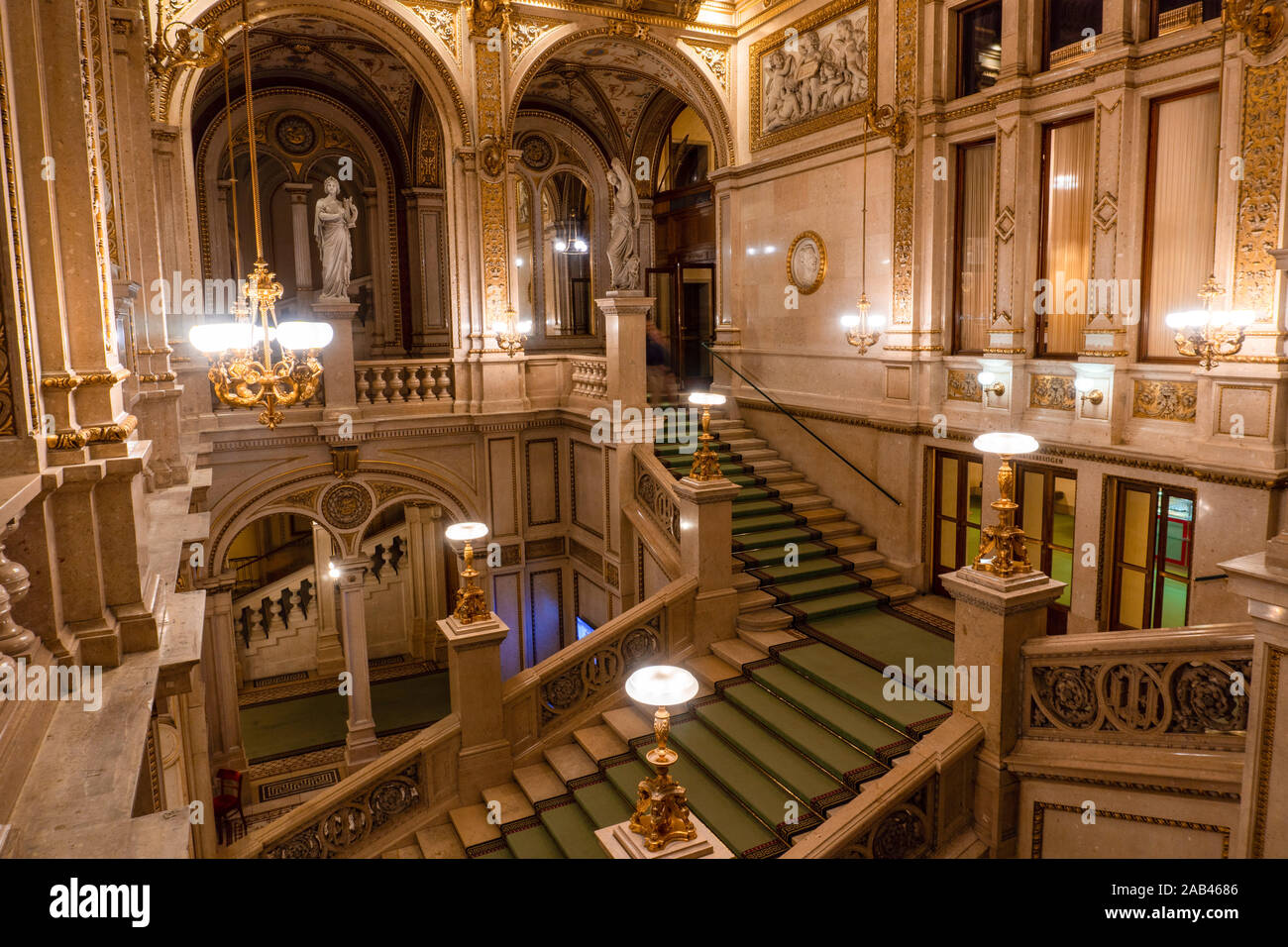 VIENNA, AUSTRIA - OCTOBER 2019: Interior of Vienna State Opera House ...