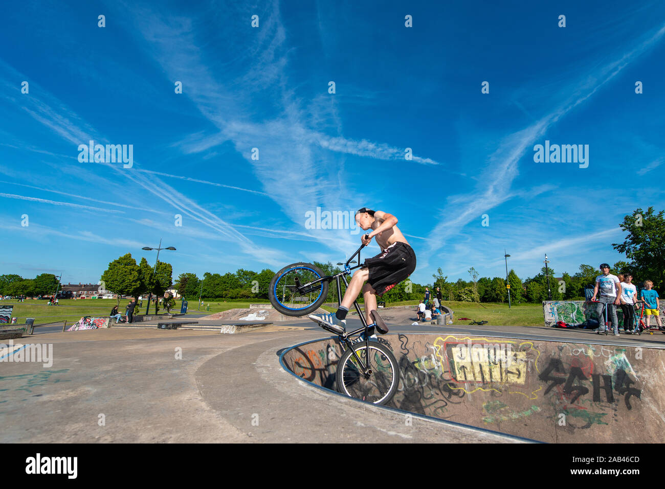 Pro, Professional BMX riders compete in a annual competition at the ...