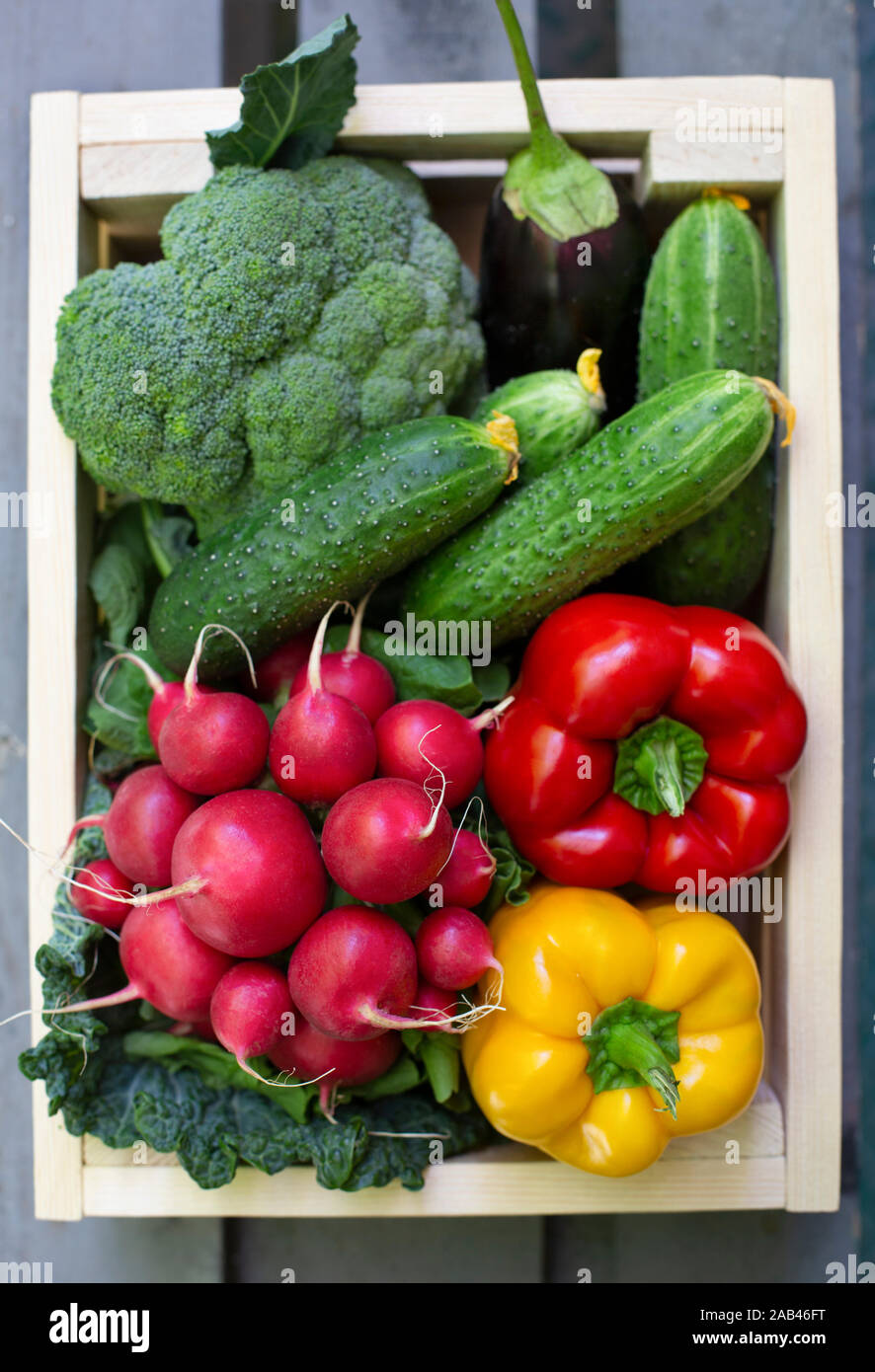 Box fresh vegetables fruit close hi-res stock photography and images ...