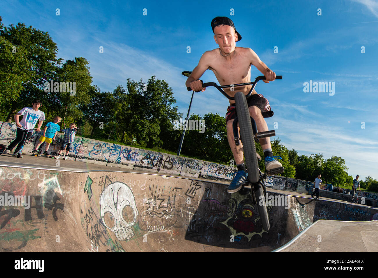 Pro, Professional BMX riders compete in a annual competition at the ...