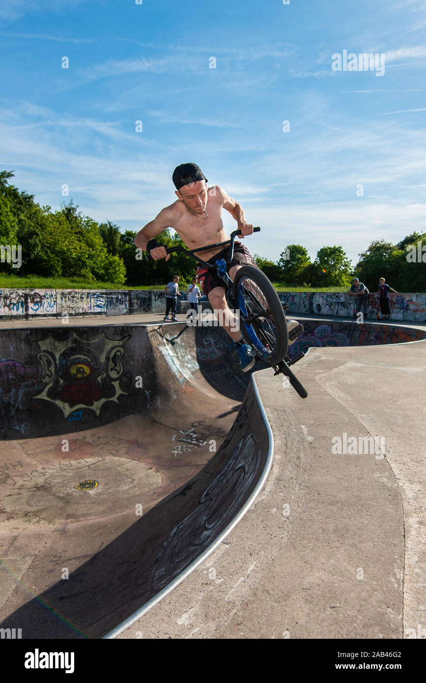 Pro, Professional BMX riders compete in a annual competition at the ...