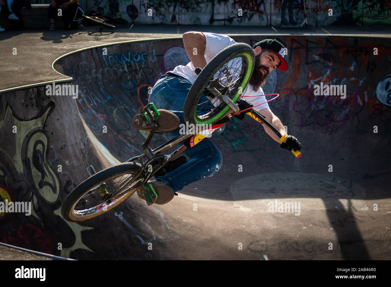 Pro, Professional BMX riders compete in a annual competition at the ...
