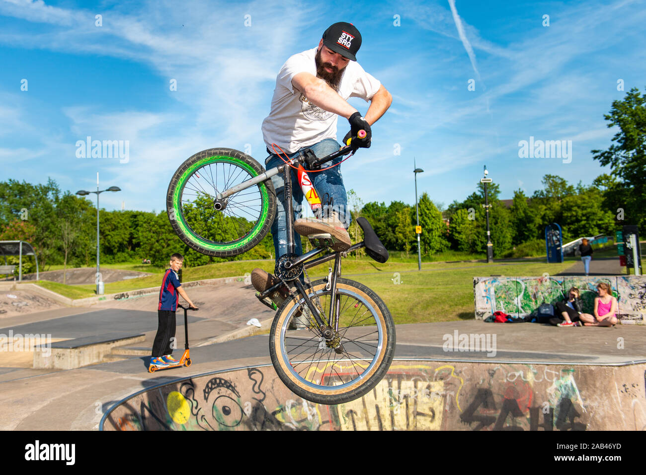 Pro, Professional BMX riders compete in a annual competition at the ...