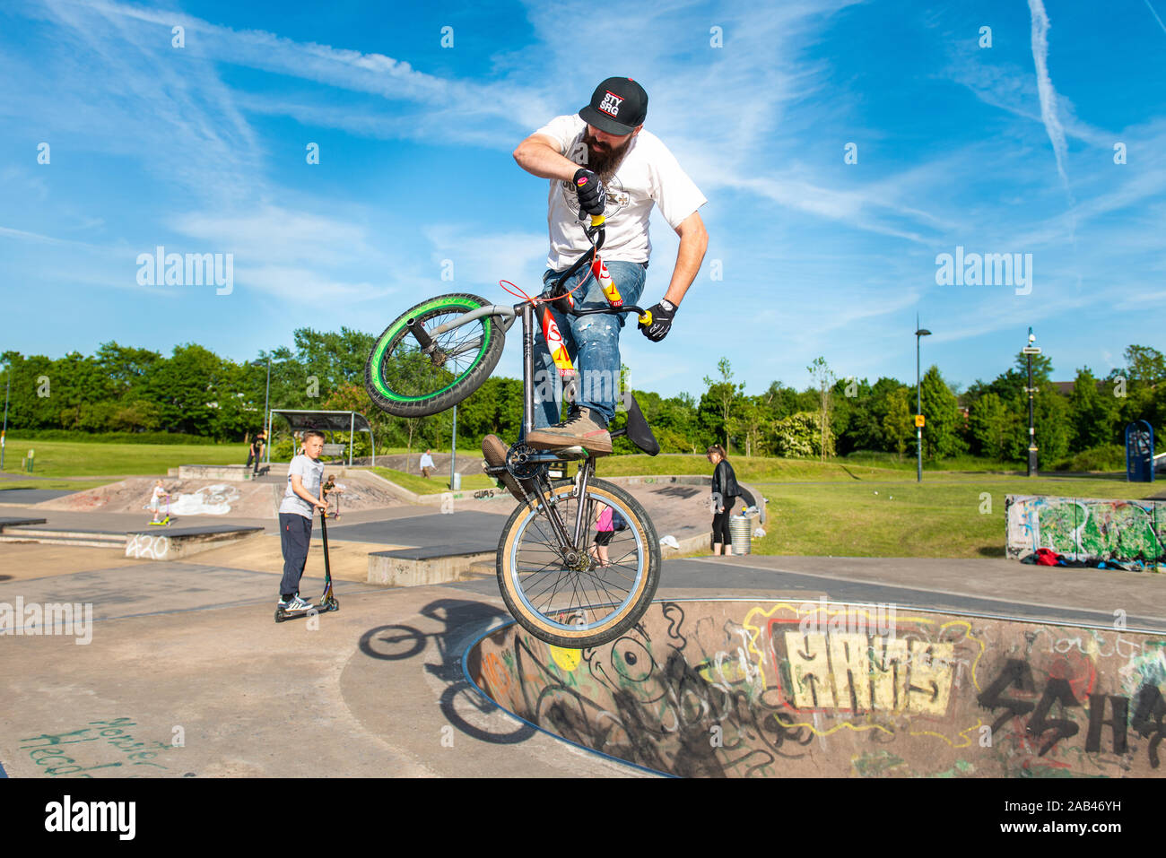 Pro, Professional BMX riders compete in a annual competition at the ...