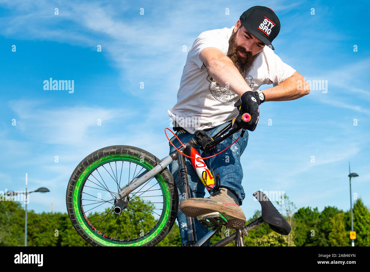 Pro, Professional BMX riders compete in a annual competition at the ...