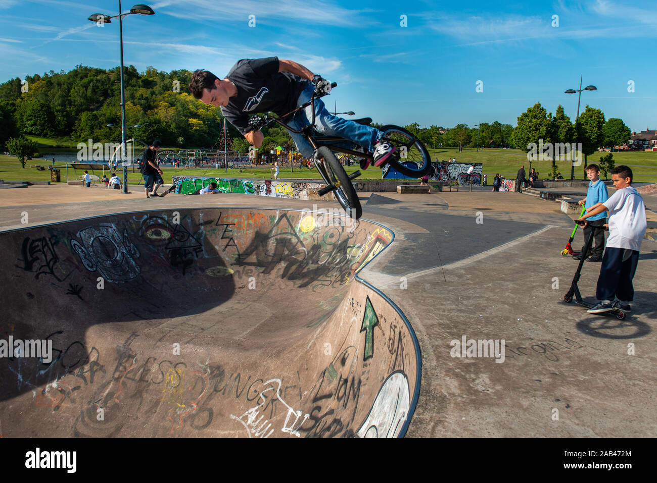 Pro, Professional BMX riders compete in a annual competition at the ...
