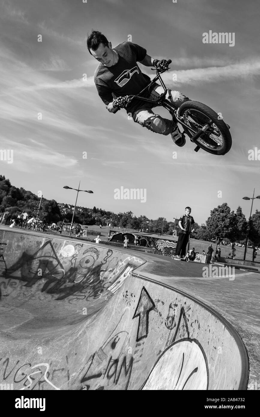 Pro, Professional BMX riders compete in a annual competition at the ...