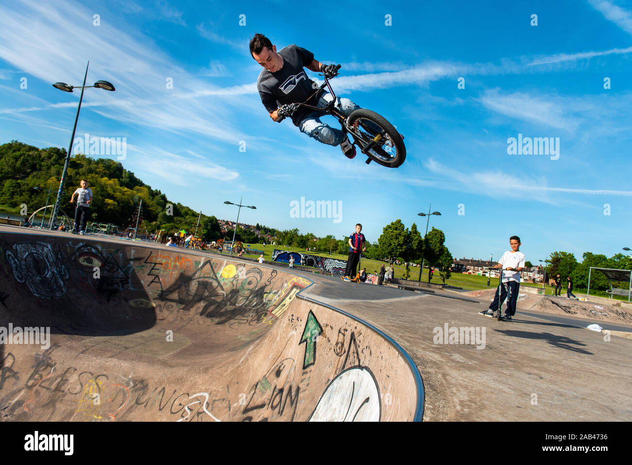Pro, Professional BMX riders compete in a annual competition at the ...