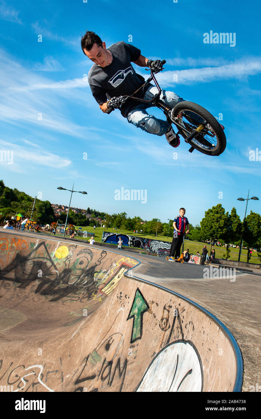 Pro, Professional BMX riders compete in a annual competition at the ...