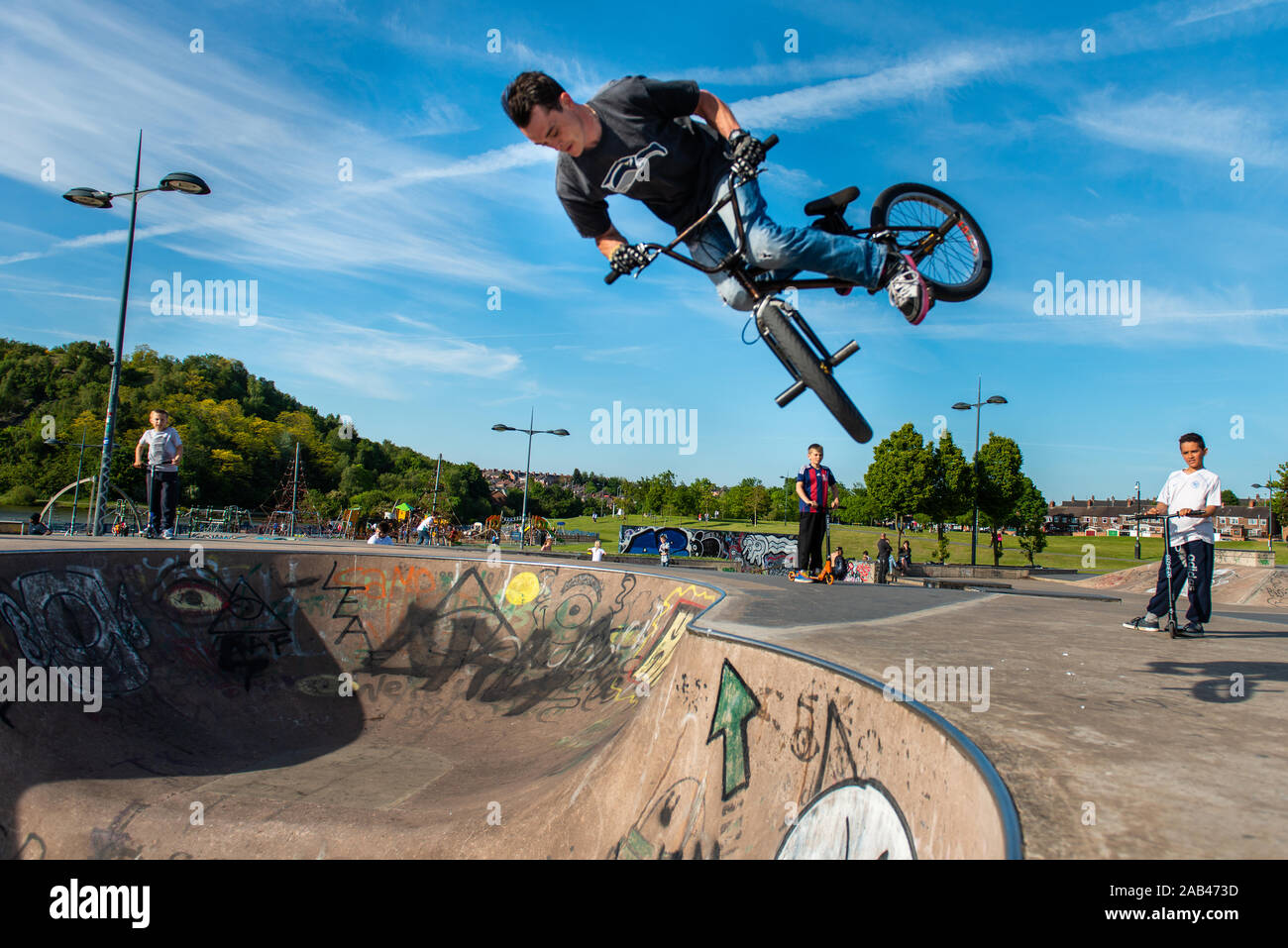 Pro, Professional BMX riders compete in a annual competition at the ...
