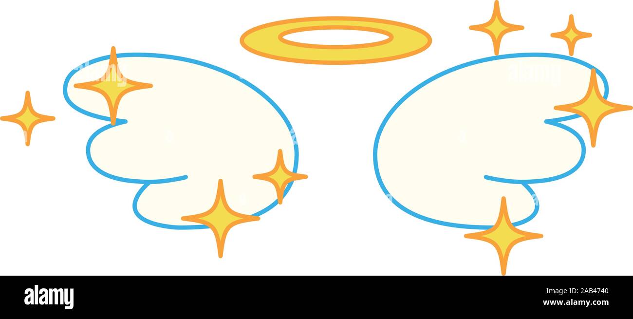 This is a illustration of Cute Angel wings with angel ring Stock Vector ...