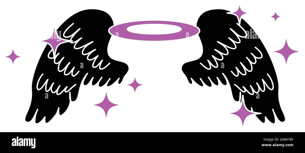 This is a illustration of Cute Angel wings with angel ring Stock Vector ...