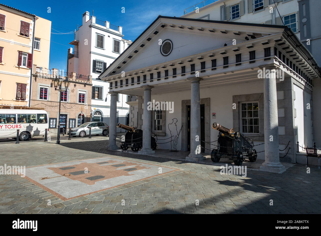 Canons outside a government building in Gibraltar Stock Photo - Alamy