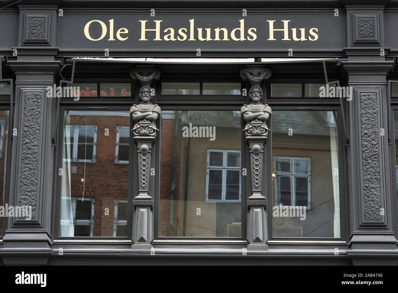 Copenhagen shopping, detail of the Ole Haslunds Hus storefront, a ...