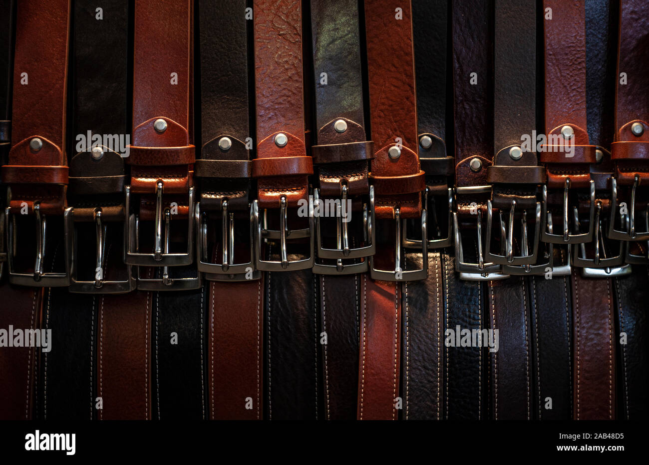 Leather belts texture Stock Photo - Alamy