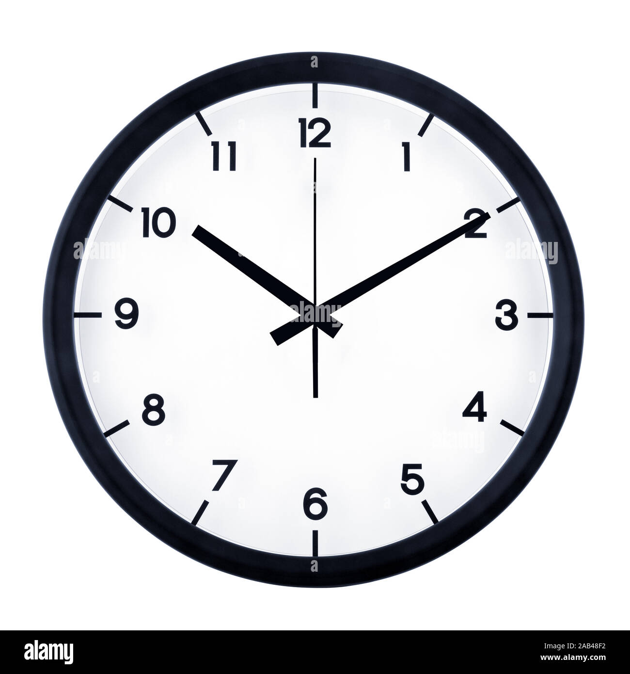 Classic analog clock pointing at ten ten, isolated on white background ...