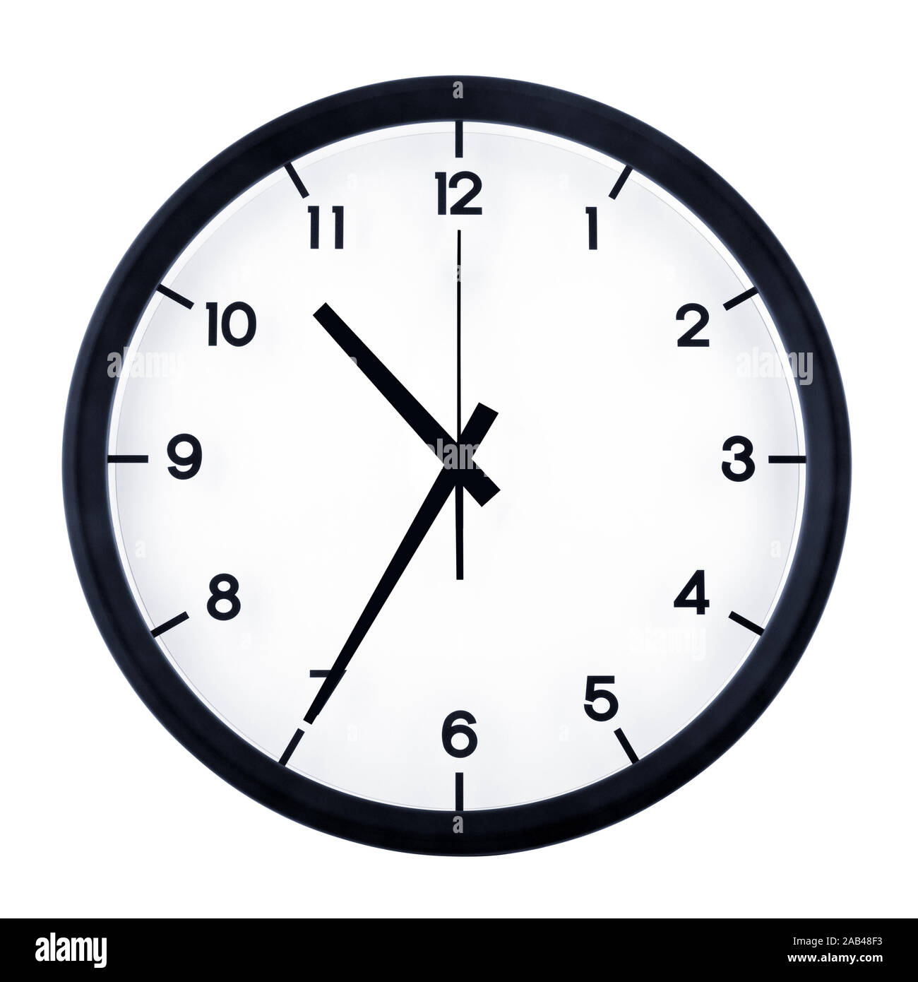 Classic analog clock pointing at ten thirty five, isolated on white ...