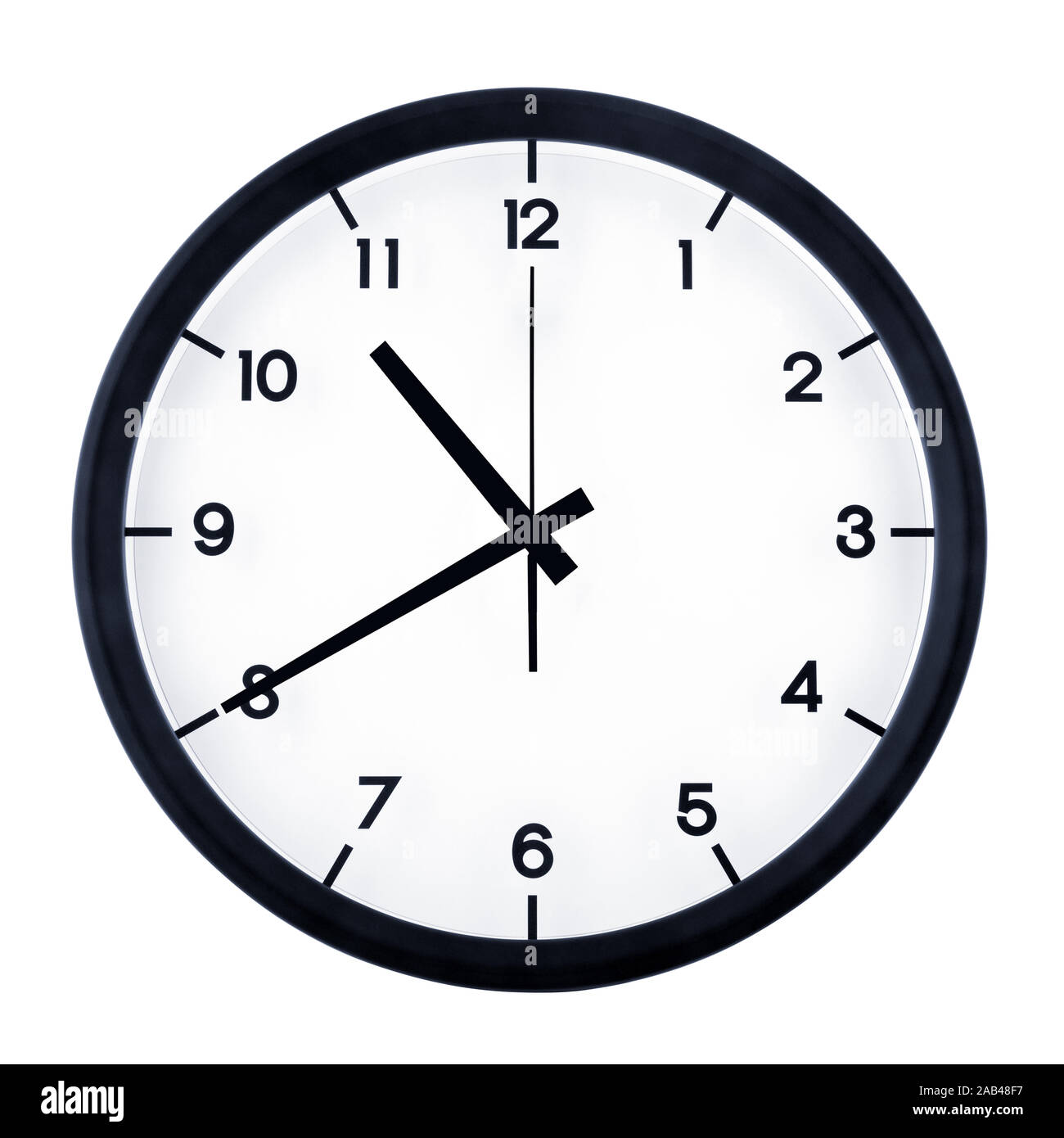 Classic analog clock pointing at ten forty, isolated on white ...