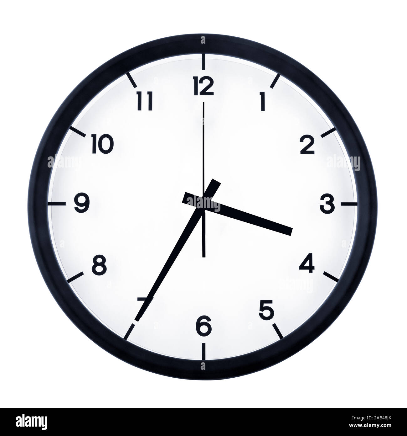 Classic analog clock pointing at three thirty five, isolated on white ...