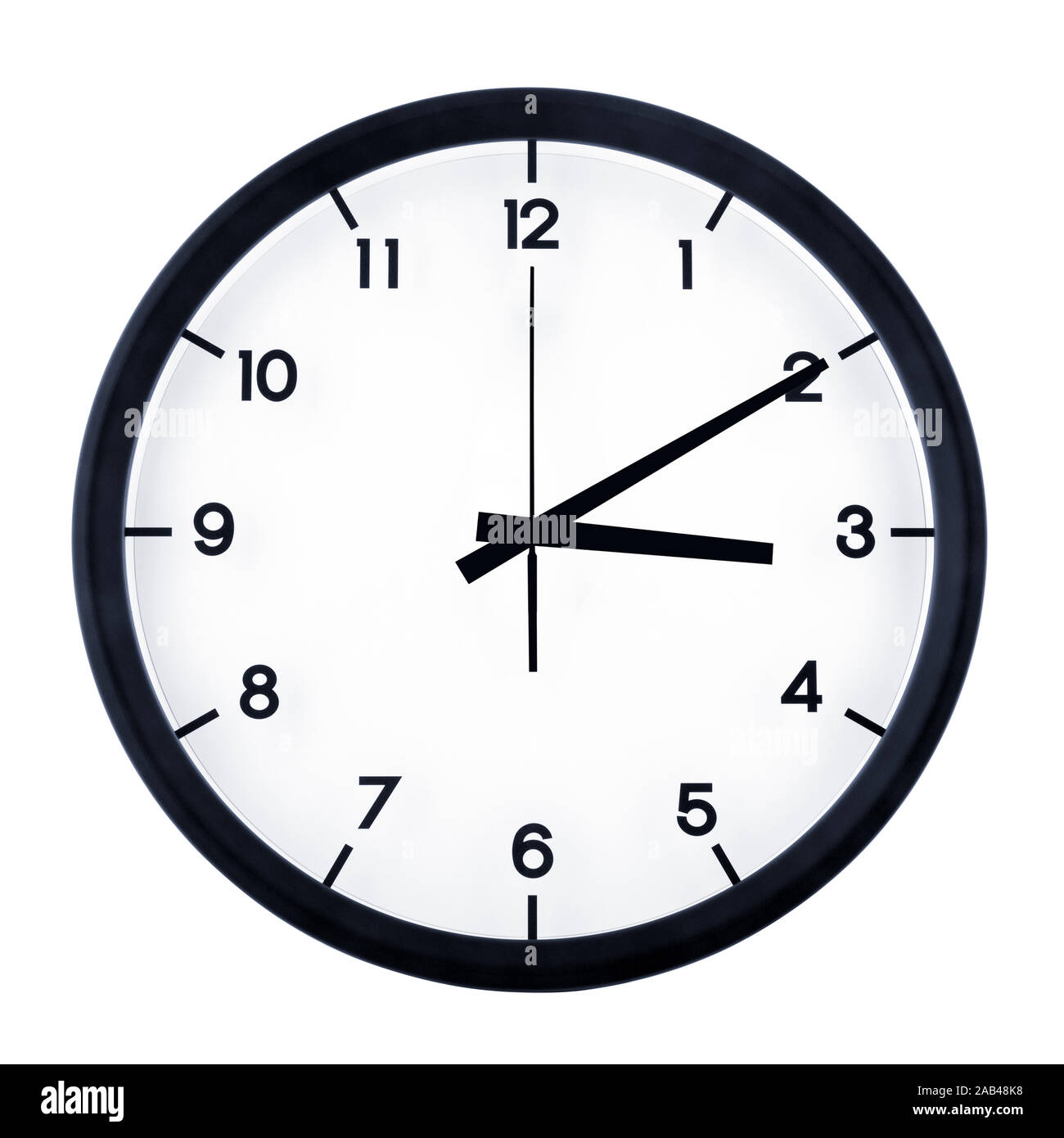 Classic analog clock pointing at three ten, isolated on white ...
