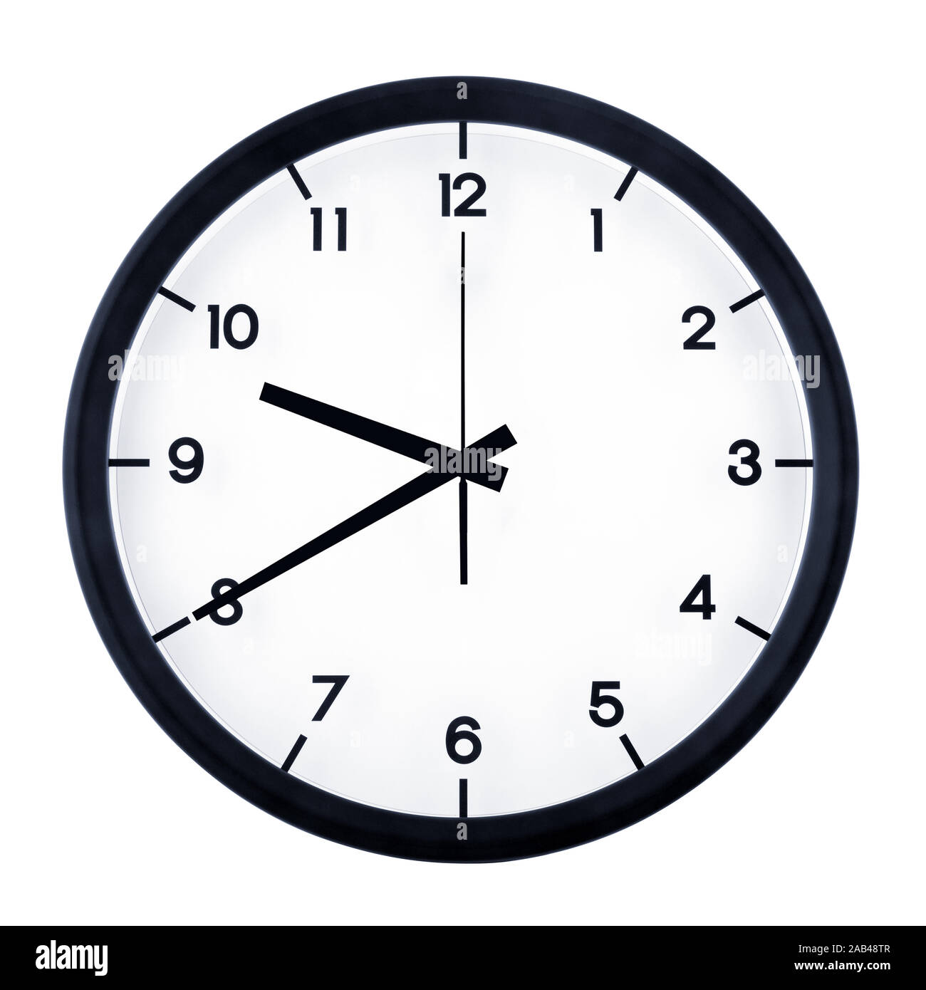Classic analog clock pointing at nine forty, isolated on white ...