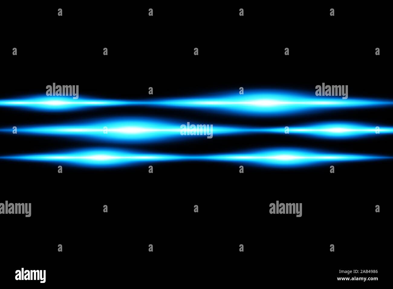 Blue horizontal lens flares pack. Laser beams, horizontal light rays ...